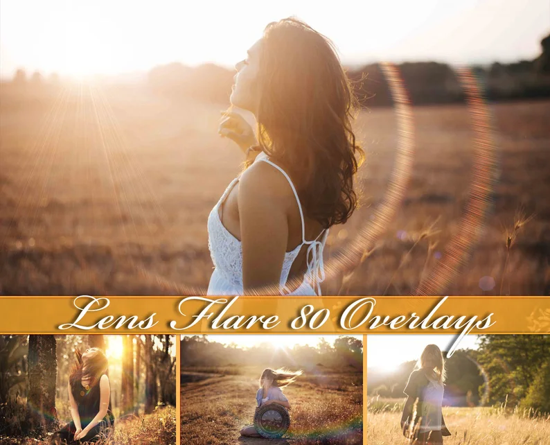 80 Sun Lens Flare Overlays, Lens Flare Photo Overlays, Sunbeams Overlay ...